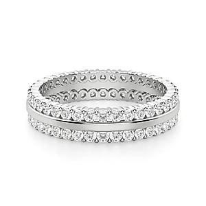 Love Band 2 MM Moissanite Matching Comfort Fit Band Colorless Moissanite Engagement Ring Wedding Band Silver Solitaire Vintage Antique Anniversary Diamond Moissanite Ring Engagement Band (5.5) (8.5)