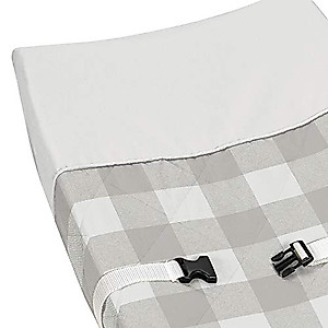 Sweet Jojo Designs Gray and White Rustic Farmhouse Woodland Flannel Unisex Boy or Girl Baby Changing Pad Cover for Grey Buffalo Plaid Check Collection - Country Lumberjack