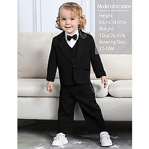 A&J DESIGN Baby Boy Outfit 12-18 Months Kids Gentleman Suits Black