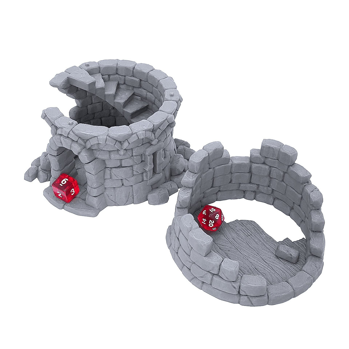 EnderToys Ruined Town Tower by Makers Anvil, 3D Printed Tabletop RPG Scenery and Wargame Terrain for 28mm Miniatures