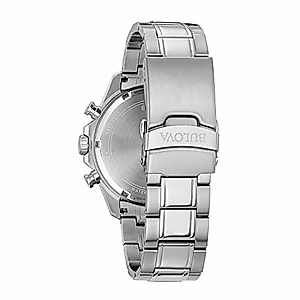 Bulova Men's Marine Star Series B Stainless Steel 6-Hand Chronograph Quartz Watch, Blue Dial Style: 96B256