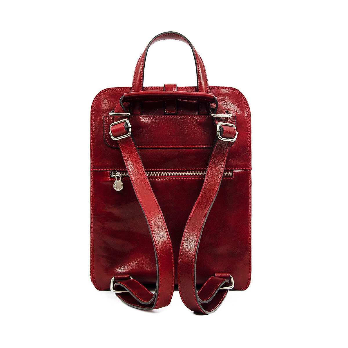 Time Resistance Leather Backpack Convertible to Shoulder Bag - Handmade For Laptops up to 12 Inches Daybag Rucksack