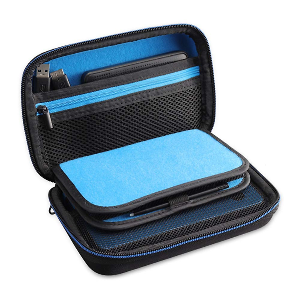 YOUNGFIT Soyan Carrying Case for Nintendo 2DS XL and New 3DS XL, 16 Game Card Holders, with Carry Handle (Blue)