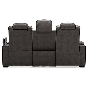Signature Design by Ashley Hyllmont Power RecliningSofa with Adjustable Headrest, Weathered Gray