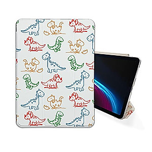 Dino Kid Cute Baby Dinosaur case Compatible with iPad Mini Air Pro 7.9 8.3 9.7 10.2 10.9 11 12.9 inch Pattern Cover New 2022 2021 Trifold Stand 3 4 5 6 7 8 9 Generation 553 (12.9 Pro 3/4/5 gen)