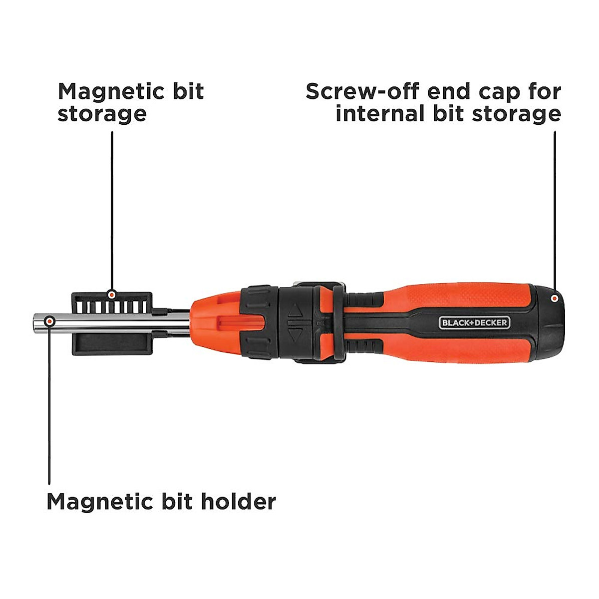 BLACK+DECKER Ratcheting Screwdriver, 10 Bit (BDHT68000)