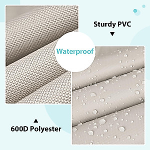 MR.COVER 3-Seater Outdoor Couch Cover Waterproof, Outdoor Sofa Cover, Patio Furniture Cover, 96W x 40D x 35H Inches, Strong & Sturdy, Beige, Amenre Series