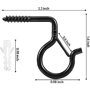 ZK Home 15 Pack Q Hanger Hooks Outdoor Screw Hooks with Safety Buckle Design, Easy Release Outdoor Wire & Christmas Light Hanger