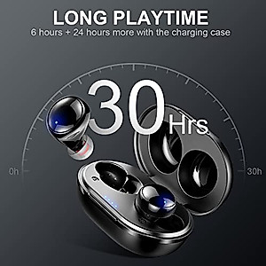 Wireless Earbud, Bluetooth Headphones 5.0 Noise Cancelling Stereo in-Ear Earphones, Touch Control, IP7 Waterproof Sport Mini Bluetooth Earbud with HD Mic, Quickly Charge Headset for Running Workout