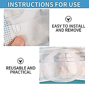 Tirdkid 16Pcs Face Bracket for Mask -3D Mask Bracket -Face Mask Internal Support Frame, More Space for Comfortable Breathing, Lipstick Protector ,Washable Reusable White