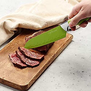 Chef Essential Carbon Steel Culinary Knife Set – 6-Piece Sharp Knife Set – Meat, Veggie, Bread Knife Set – Nonstick Chef Knife Cooking Knives – Professional Sharp Kitchen Knife Set Without Block