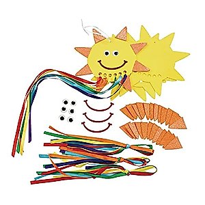Colorations Sunny Skies Craft, Kit for12, Arts & Crafts, Sun Decoration for Kids, Mobile Making Kit,
