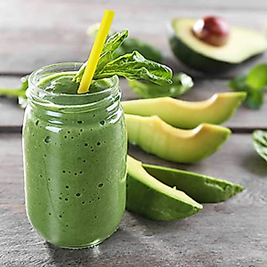 100 Count 100% Compostable Jumbo Smoothie Straws-3/10" Wide X 8 1/2" Long KTOB Biodegradable PLA Colorful Disposable Drinking Straws-Eco Friendly Plant-Based Plastic Milkshake Straws