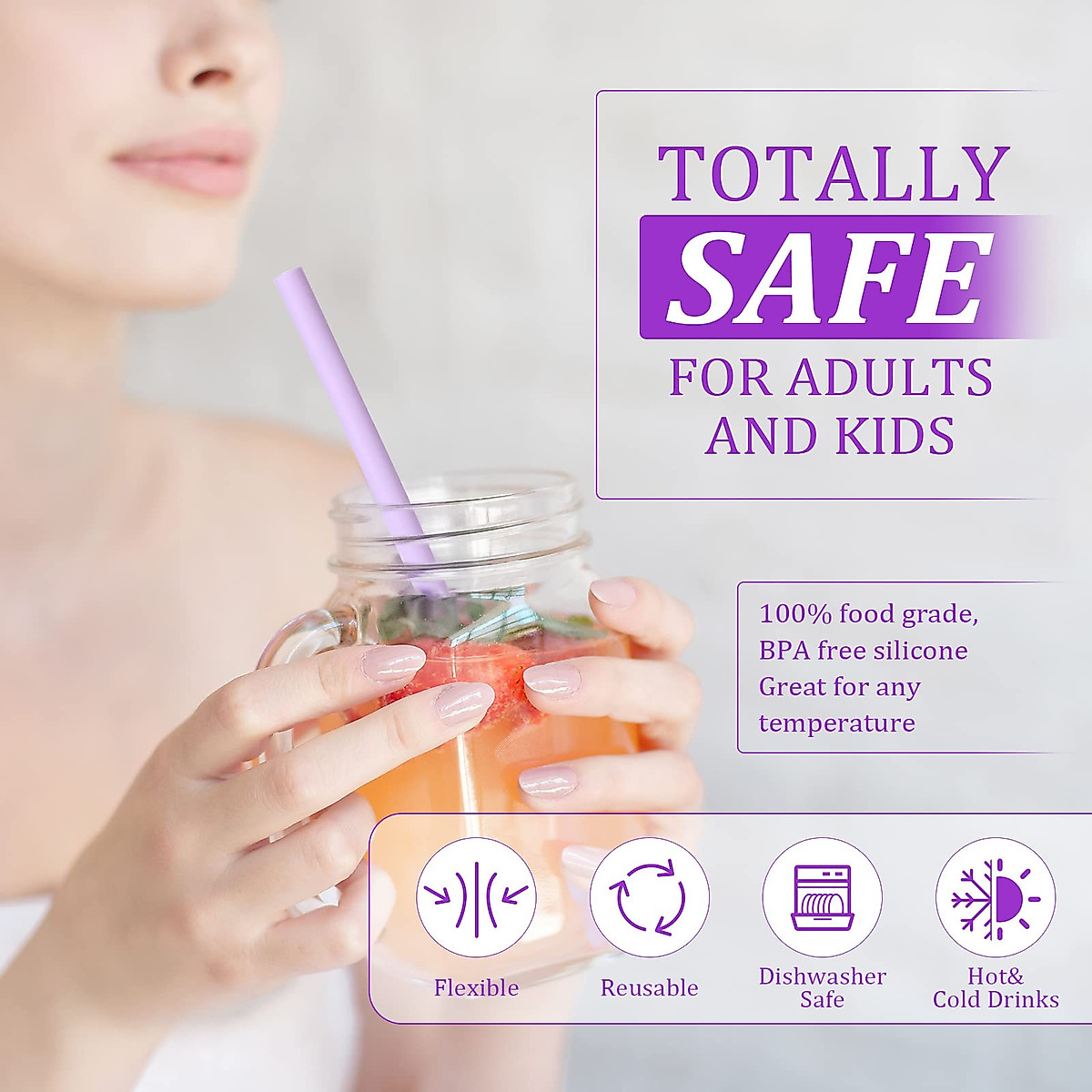 12 Set Reusable Collapsible Straws with Case Silicone Travel Straws Foldable Portable Drinking Straws with Carry Case and Cleaning Brushes for Home Party Travel Picnic