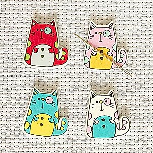Cross Stitch Assistant Needle Minder Cat Cute Needle Holder, Needlework, Embroidery Accessories