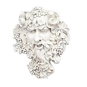 Design Toscano OS6212M Bacchus, Grape Harvest Wine Greenman Face Wall Sculpture, Medium Size, 10 inches wide, 12 inches tall, Handcast Polyresin, Antique Stone Finish