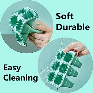 Popsicle Molds,Collapsible Popsicle Molds,6 Pieces Silicone Ice Pop Molds BPA Free Reusable Easy Release Ice Pop Make,Two Functions Ice Cube Trays (Green)