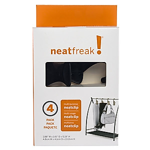 neatfreak (4 Pack Plastic Hanging Accessory Hook Clips Closet Storage Travel Organizer