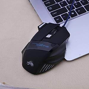 7 Button 5500 3200 DPI LED USB Computer Mouse For Gamer