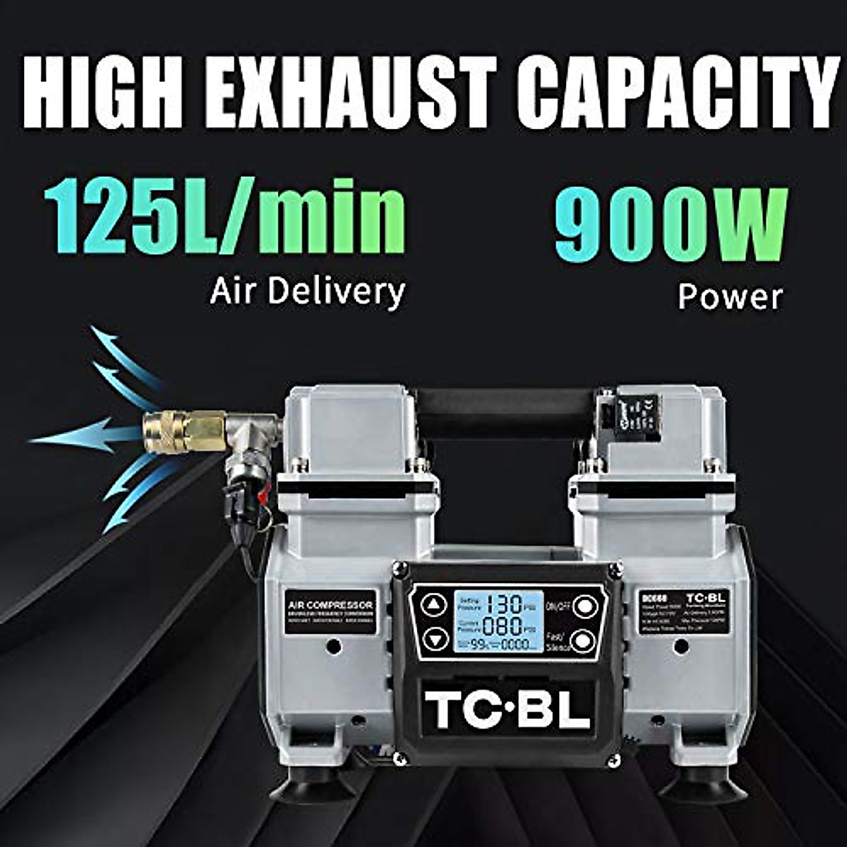 TC·BL Portable Air Compressor 110V,Ultra Quiet Air Compressor Oil Free and Lightweight Small Air Pump