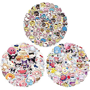 200Pcs Kawaii Stickers, Kittty Stickers Melody Kuromi Stickers for Kids Teens Adults, Water Bottles Stickers, Aesthetic Vinyl Waterproof Stickers for Laptop, Bumper, Skateboard, Phone