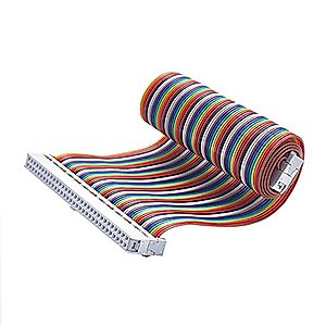 Heyiarbeit 1pcs IDC Rainbow Wire Flat Ribbon Cable 64 Pin 30cm Length 2.54mm Pitch