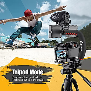 Zeadio Video Action Stabilizing Handle Grip Handheld Stabilizer with Hot-Shoe Mount for Canon Nikon Sony Panasonic Pentax Olympus DSLR Camera Camcorder