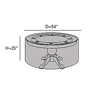 Covermates Round Poker Table Cover – Heavy-Duty Polyester, Weather Resistant, Covered Mesh Vent, Outdoor Living Cover, 54DIAMETER x 25H, Ripstop Black