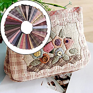 AMLESO 50 Fabric Squares, Inch Plaid Fabric Precut Scraps for Christmas Sewing Quilting