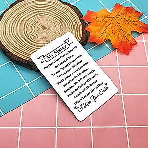 Sister Gifts from Sister Brother Engraved Wallet Cards for Sister Christmas Thanksgiving Birthday Gifts for Sisters Graduation Gift for Her Sister Wallet Card Sister Valentines Wedding Gifts