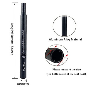 Thinvik Bike Seat Post Matte Aluminum Alloy,Length 350mm,Bicycle Seat Post Replacement for BMX MTB Road&Mountain Bike,Fixed Gear Bike Seatpost 25.4/27.2/28.6/30.4/30.8/31.6mm-27.2mm