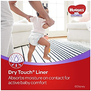 Huggies Little Movers Baby Diapers, Size 4, 56 Ct