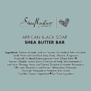 SheaMoisture Bar Soap African Black Soap for Troubled Skin Cleanser with Shea Butter 8 oz