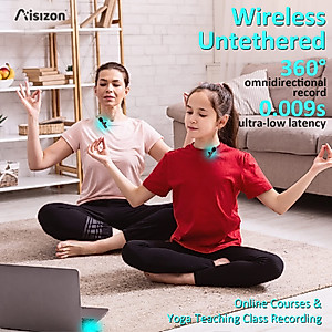 Aisizon Wireless Lavalier Microphone for iPhone15, Wireless Clip Mic, Wireless Clip on Microphone A3d, for iPhone, iPad, Computer, Zoom Meeting, Video Recording, tiktok