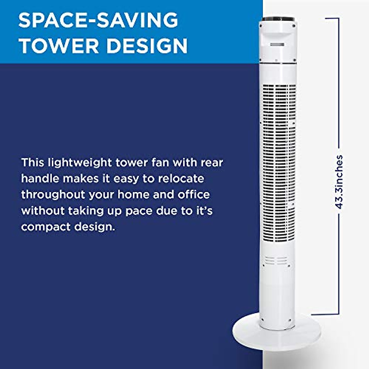 Westinghouse 42'' Tower Fan with Remote and Digital Control Panel - 80° Oscillating Function - with LED Multicolored Display