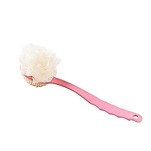 INGVY Dry Brushing Body Brush 3 Colors Double-Sided Bath Brush Bath Ball with Long-Handled Multifunctional Shower Brush Back Body Rubbing Exfoliating Brush (Size : Pink)