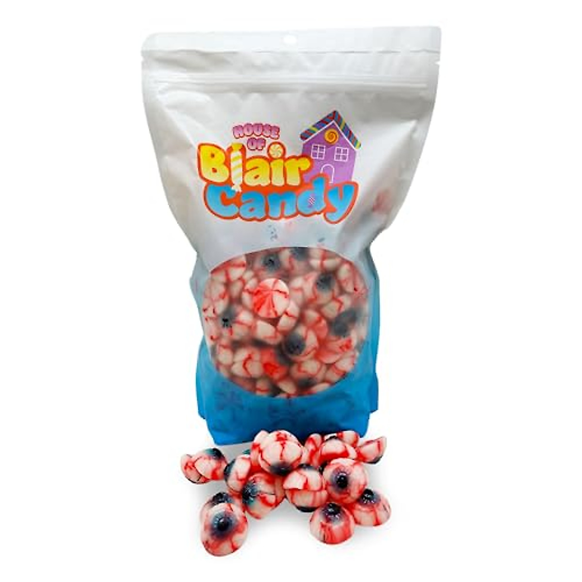 Gummy Eyeballs - 5 LB Resealable Stand Up Candy Bag - Halloween Themed Bloody Eyeball Gummies - Scary Novelty Candy for Trick or Treaters and Party Favor Bags