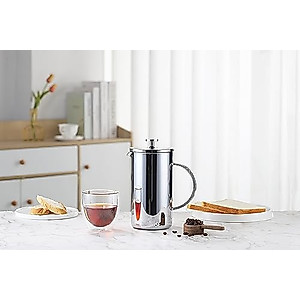 FJISEFEJ French press Coffee Maker Heat Resistant Durable Borosilicate Sliver Glass 12oz