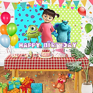 Monster Inc Backdrop for Birthday Party Decorations Girl Boo Monster Background for Baby Shower Party Cake Table Decorations Supplies Monster Inc Theme Banner 5x3ft