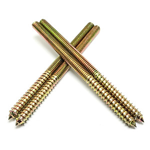 Pro Bamboo Kitchen 8pcs Self-Tapping Screw Hanger Bolts 5/16"-18 x 5" Hanger Bolts Double Headed Bolts for Furniture Wood Joint