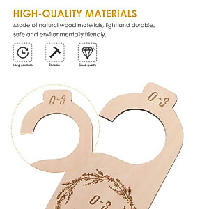 (7 Pieces) Baby Closet Dividers, Adventure Baby Closet Dividers By Month, Nursery Closet Organizer Wooden Newborn Wardrobe Divider Kids Clothes Divider to Arrange，from Newborn to 24 Month