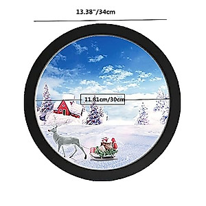 alblinsy Round Photo Frame Wooden Wall Hanging Picture Frames for Home Office Wall Decor (Gold, 12 inch)