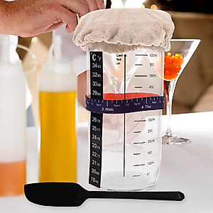 1 Set Tank with Scale Glass Jar Sourdough Bottle with Scale Sourdough Starter Jar Kit Sealing Canister Glass Container Sealed Container Glass Storage Kettle