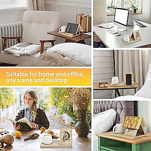 BALGELI Small Bookshelf, Triangle Book Holder, Solid Wood Short Mini Book Rest, Simple Bookcase for Bedroom Nightstand Office Desk Library or Table Centerpiece Decor for Coffee and Book Lover