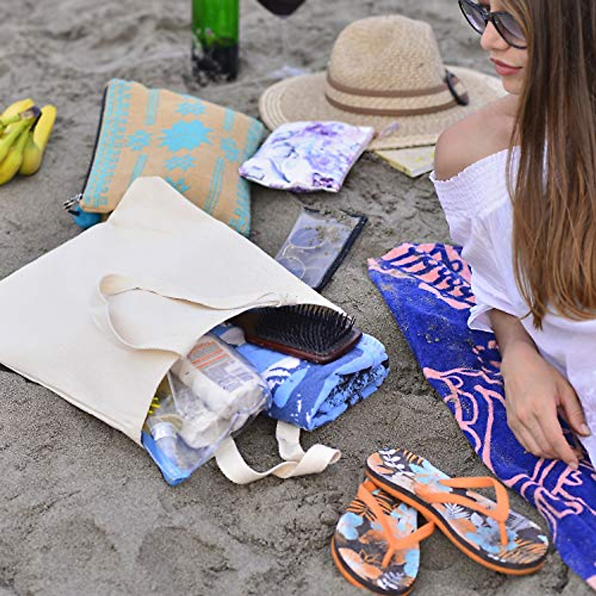 Sturdy Canvas Wholesale Tote Bags with Bottom Gusset 15"W x 16"H x 3"G Blank Totes Great for DIY Painting Printing Embroidery