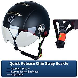 BEON Adult Bicycle Helmet with Tinted Visor Mountain & Road Bike Helmets for Men Women Cycling Helmet for Recreational Bicycling Jet Helmet for Riding Scooter