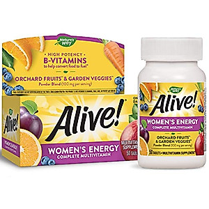 Nature’s Way Alive! Women’s Energy Complete Multivitamin, High Potency B-Vitamins, 50 Tablets