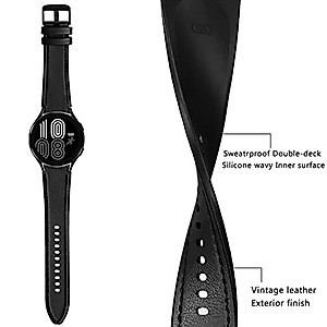 VQ PU Leather Bands Compatible for Samsung Galaxy Watch 4 Band 40mm 44mm,20mm Adjustable Sport Replacement Watch Band Straps Red