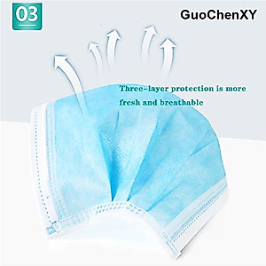 50Pcs Disposable Filter Mask 3 Ply Earloop Face Masks