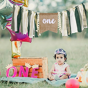 Nydotd 1st Birthday Highchair Banner Baby First Birthday Party Banner Decorations Wild Jungle Theme Safari One Year Birthday High Chair Banner Garland for Boy Baby Shower Supplies